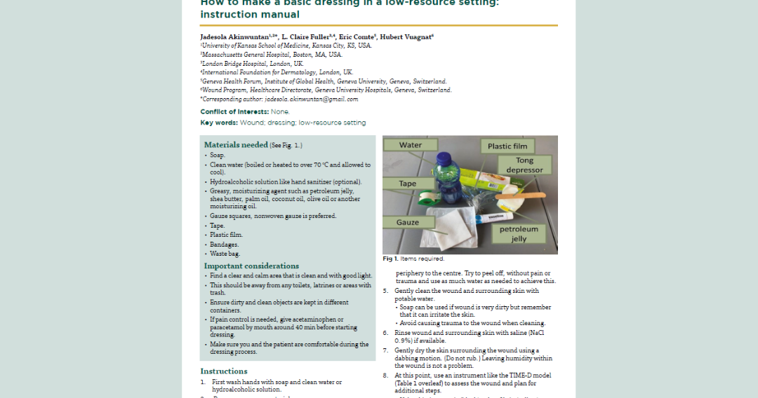 How to make a basic dressing in a low-resource setting: instruction manual - ILDS