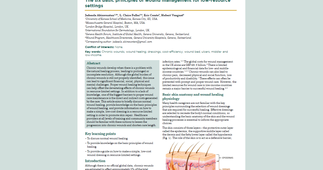 The six basic principles of wound management for low-resource settings - ILDS