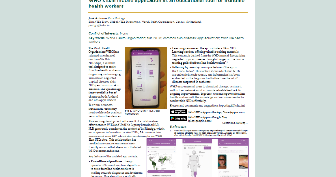 WHO’s skin mobile application as an educational tool for frontline ...