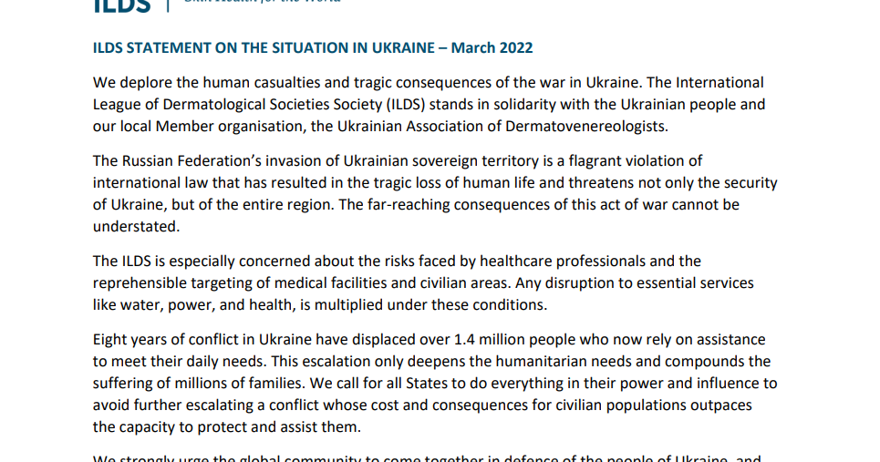 ILDS Statement on the Situation in Ukraine - ILDS